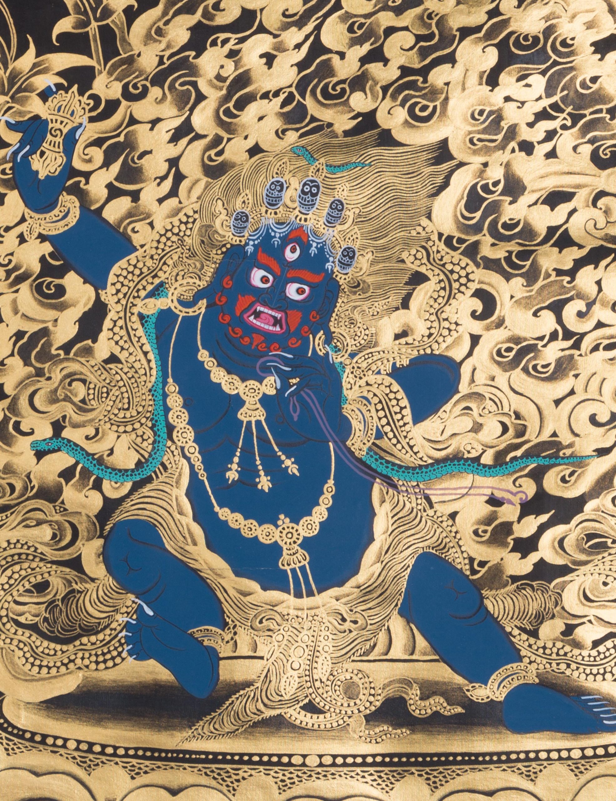 Bajrapani painting with 24K gold plating – handmade thanka painting ...