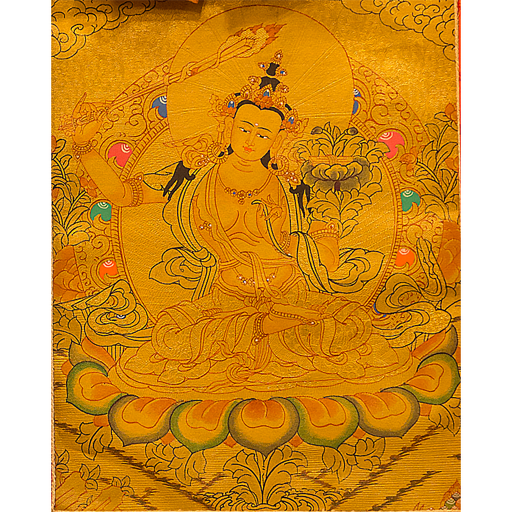 Manjushree – handmade thangka painting from Nepal – Meditation ...