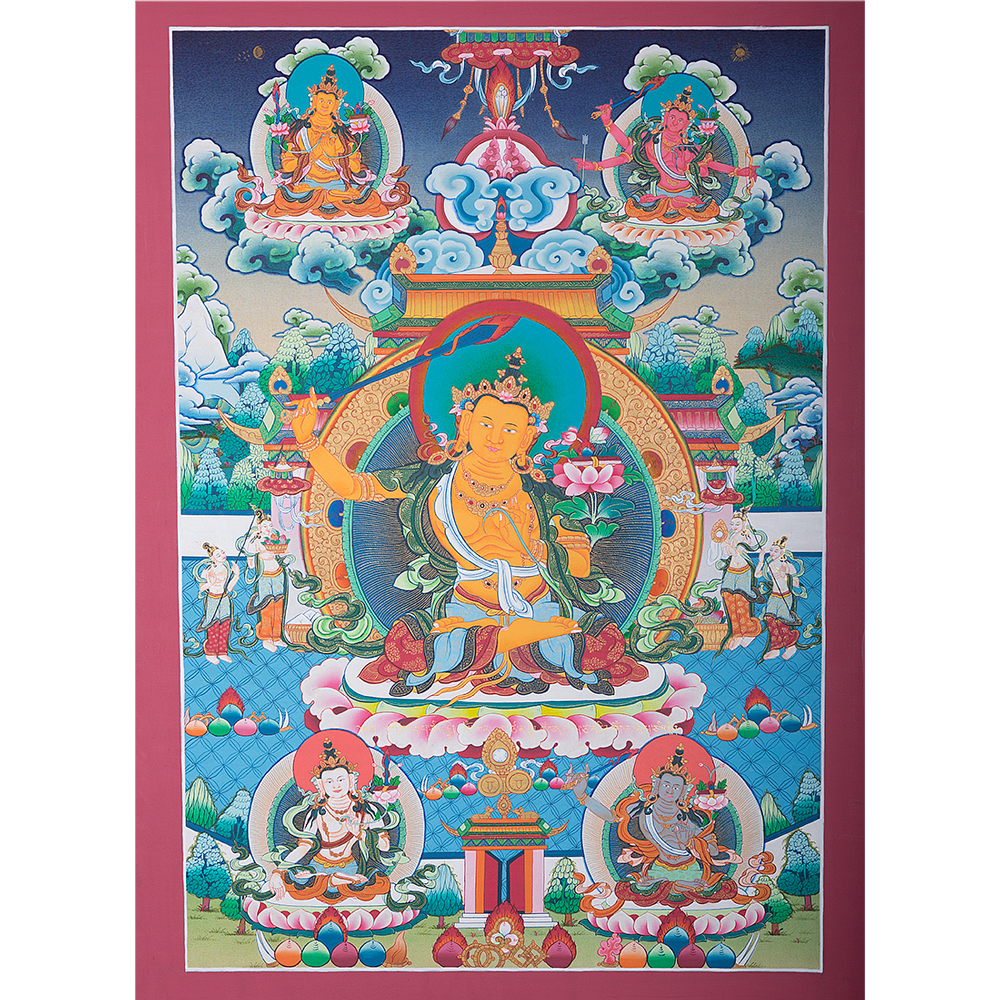 Manjushree – Handmade Thangka Painting from Nepal – Meditation ...