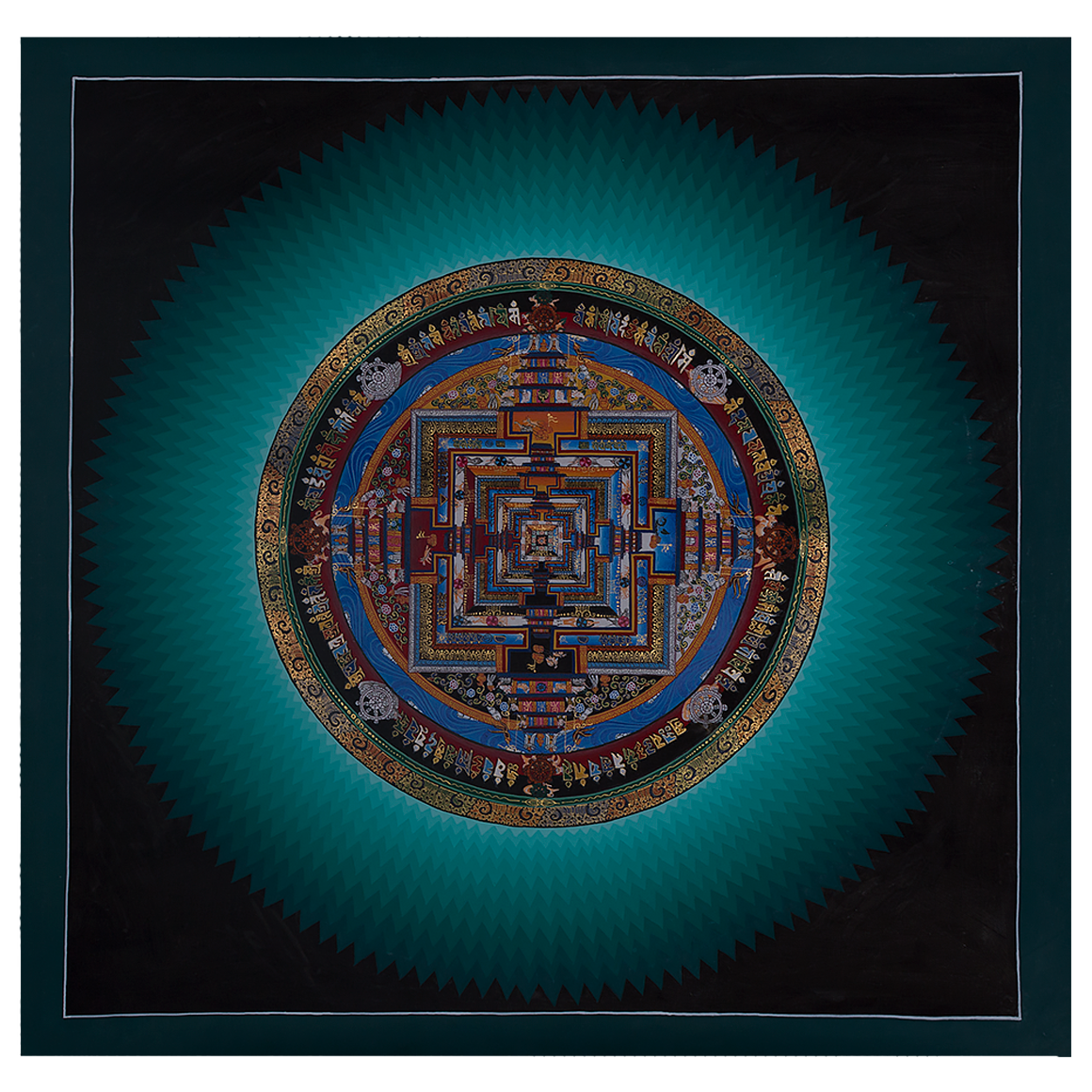 Wheel of Time (Kalachakra Mandala) – handmade thangka painting from ...