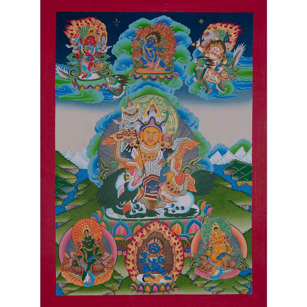 Zambala (Namtse, Kuber) -Handmade Thangka Painting from Nepal ...
